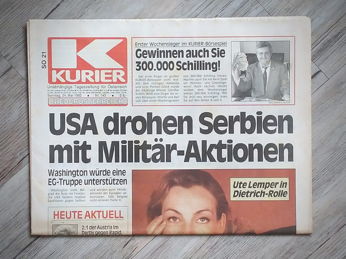 Alte Zeitungen kaufen ab 1. Dezember 1991 - Peppis Zeitungsladen